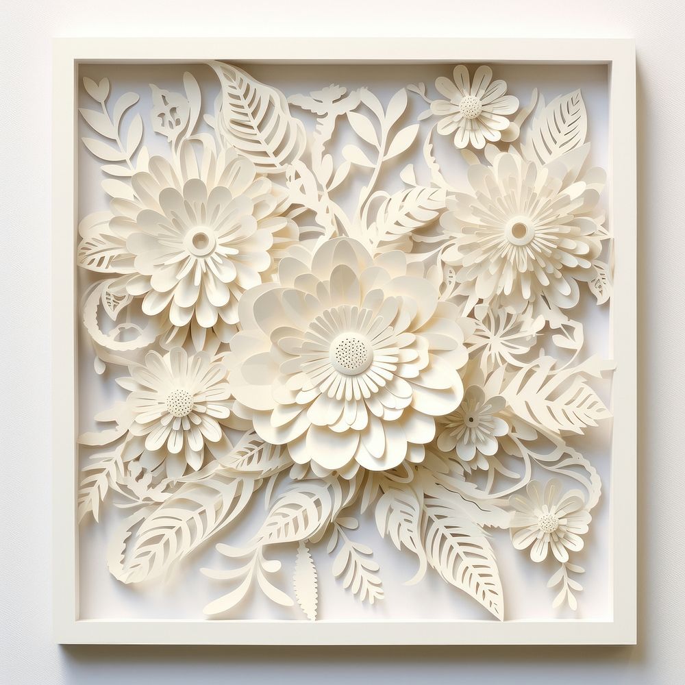 Cut paper flower frame craft | Premium Photo Illustration - rawpixel
