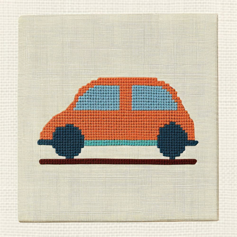 Cross stitch car embroidery needlework | Premium Photo Illustration ...