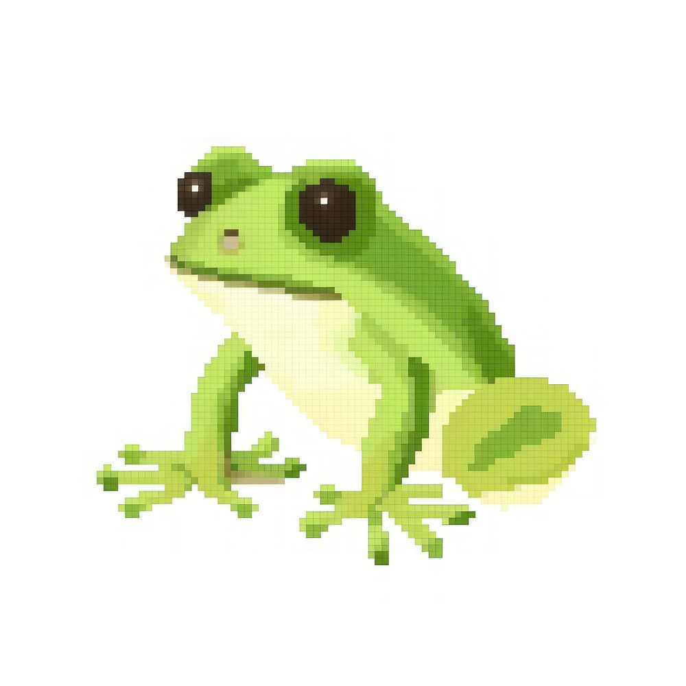 Cross stitch frog amphibian wildlife | Free Photo Illustration - rawpixel