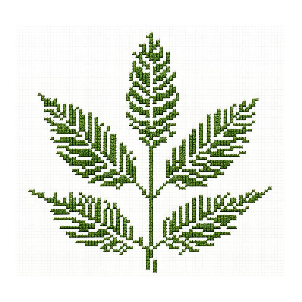 Cross stitch leaf embroidery pattern | Premium Photo Illustration ...