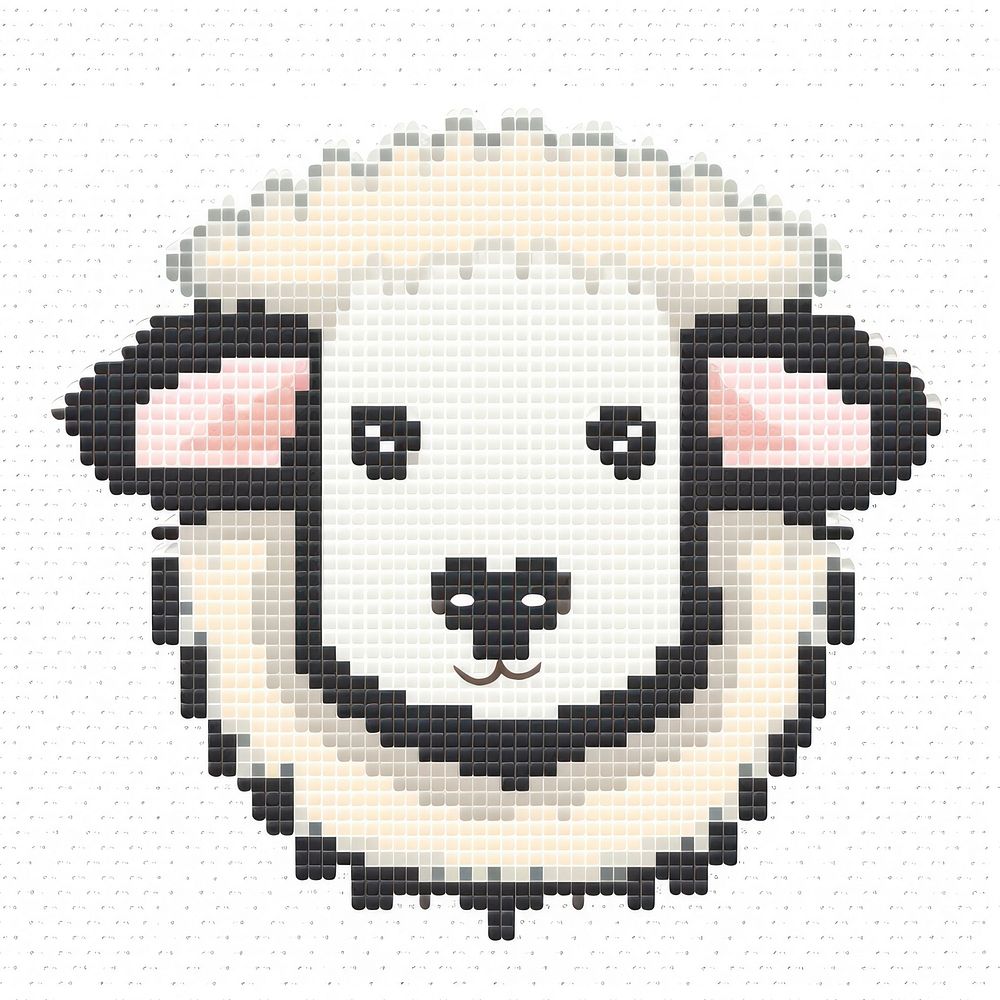 Cross stitch sheep animal mammal | Free Photo Illustration - rawpixel