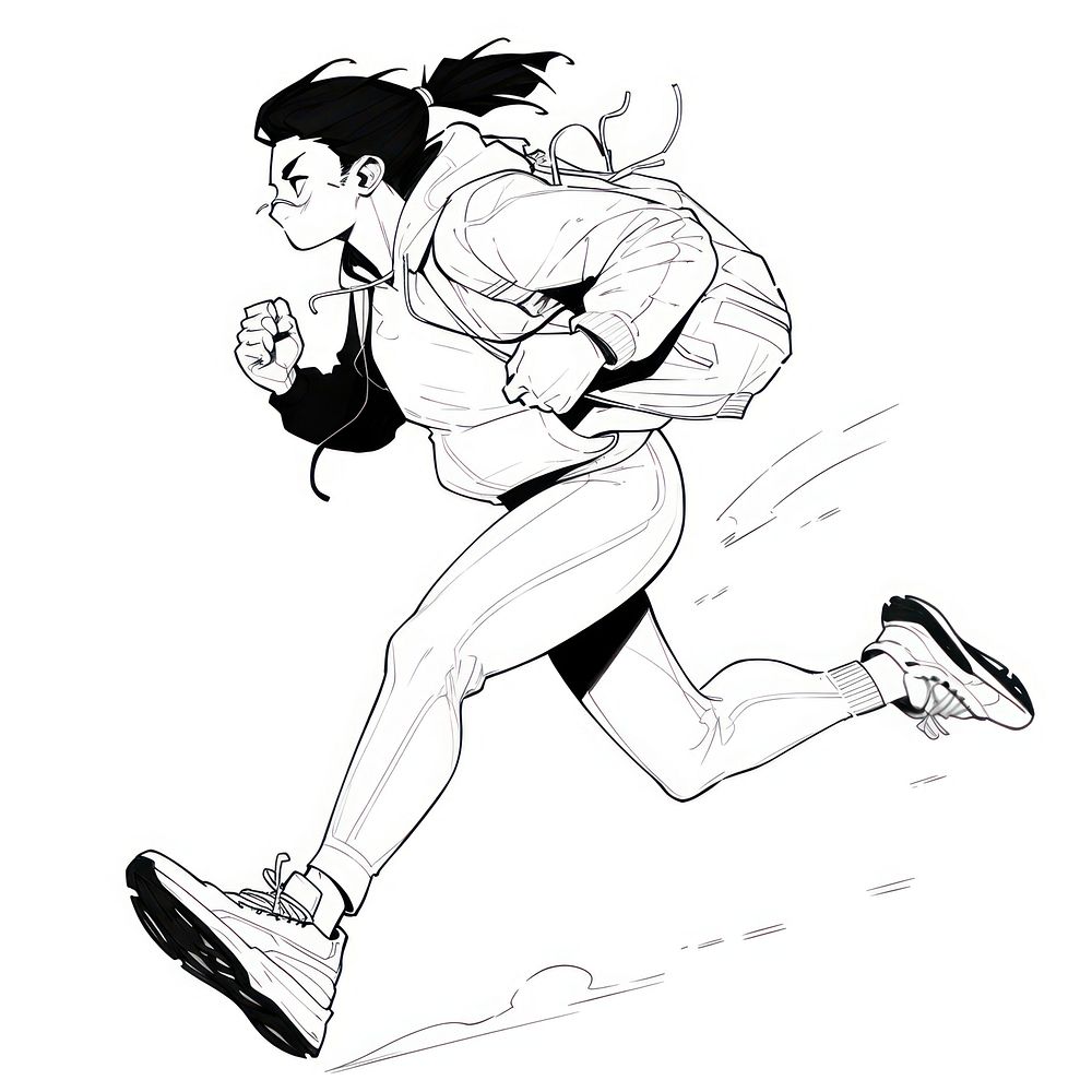 Outline sketching illustration robber running | Free Photo Illustration ...