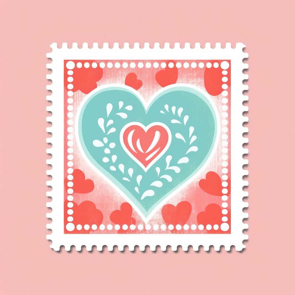 Pattern heart postage stamp creativity. | Free Photo Illustration ...