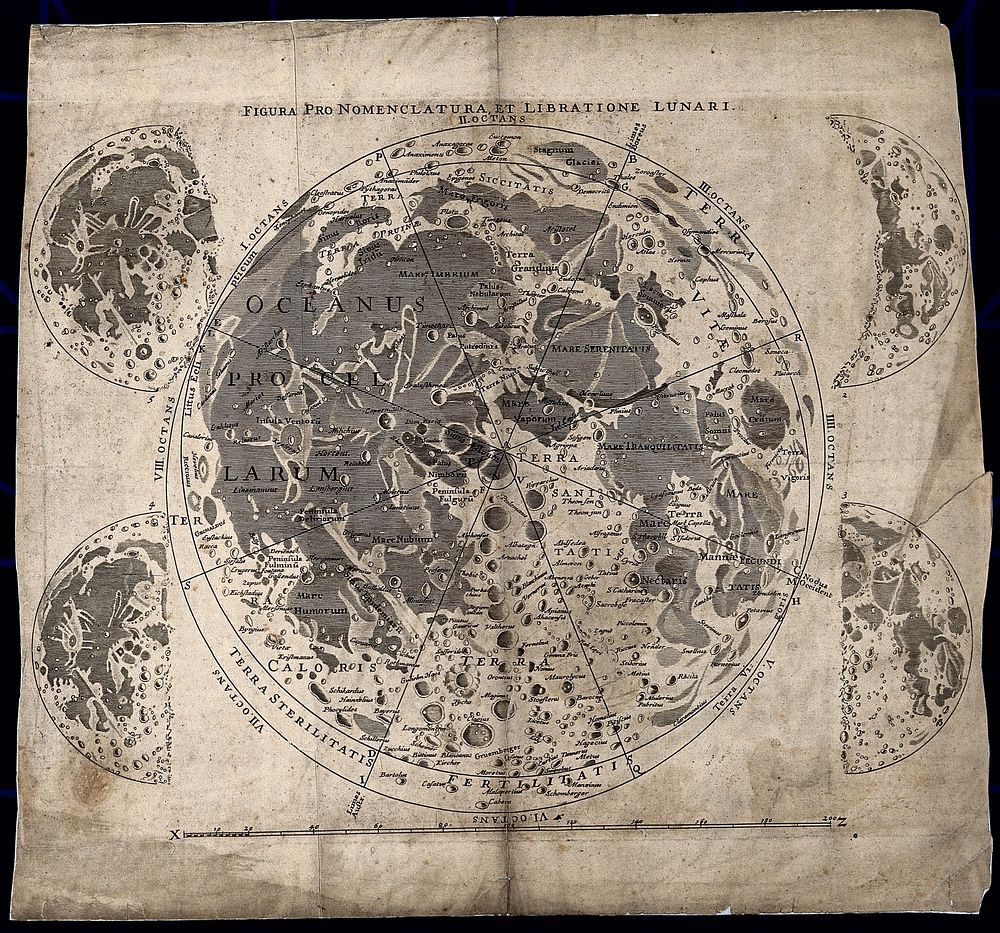 Astronomy: surface moon. Engraving. | Free Photo Illustration - rawpixel