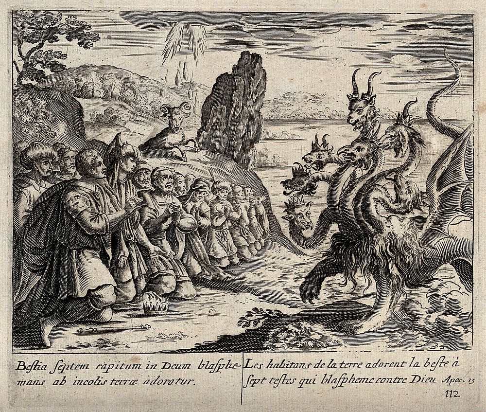 seven-headed beast is worshipped men | Free Photo Illustration - rawpixel