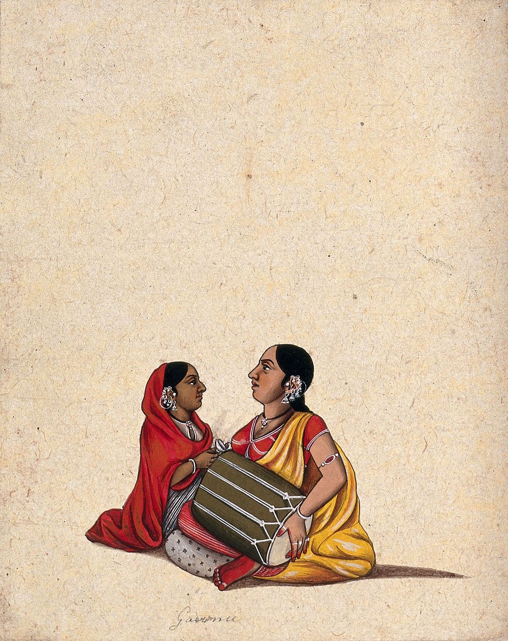 Two women playing dholak (Indian | Free Photo Illustration - rawpixel