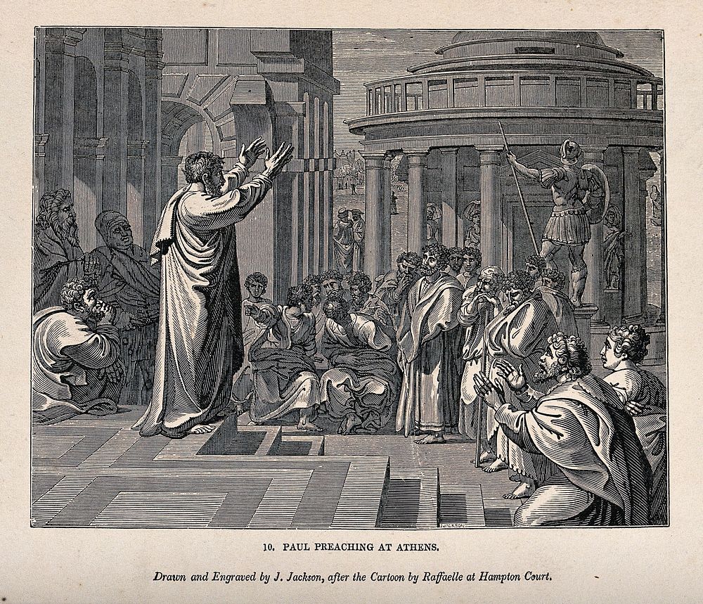 Saint Paul preaches crowd Athens | Free Photo Illustration - rawpixel