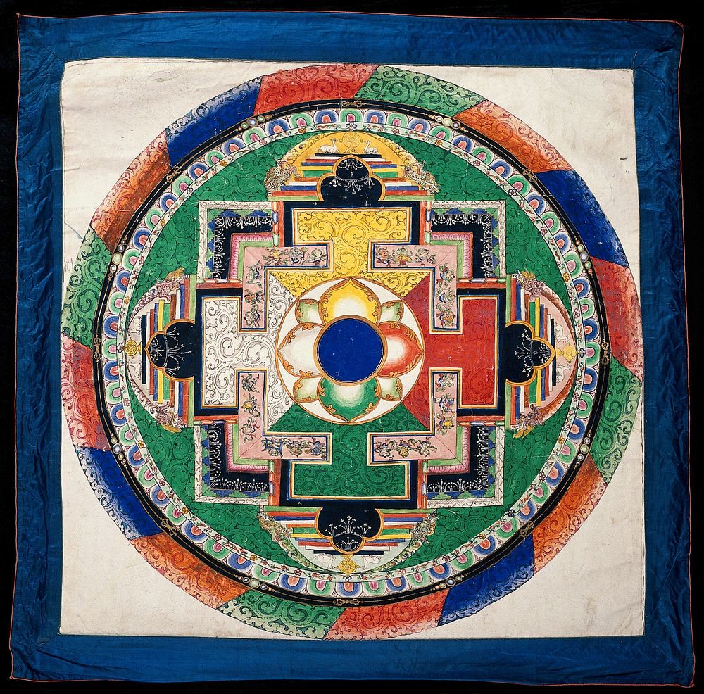 Circle (Mandala). Watercolour Tibetan painter. | Free Photo ...