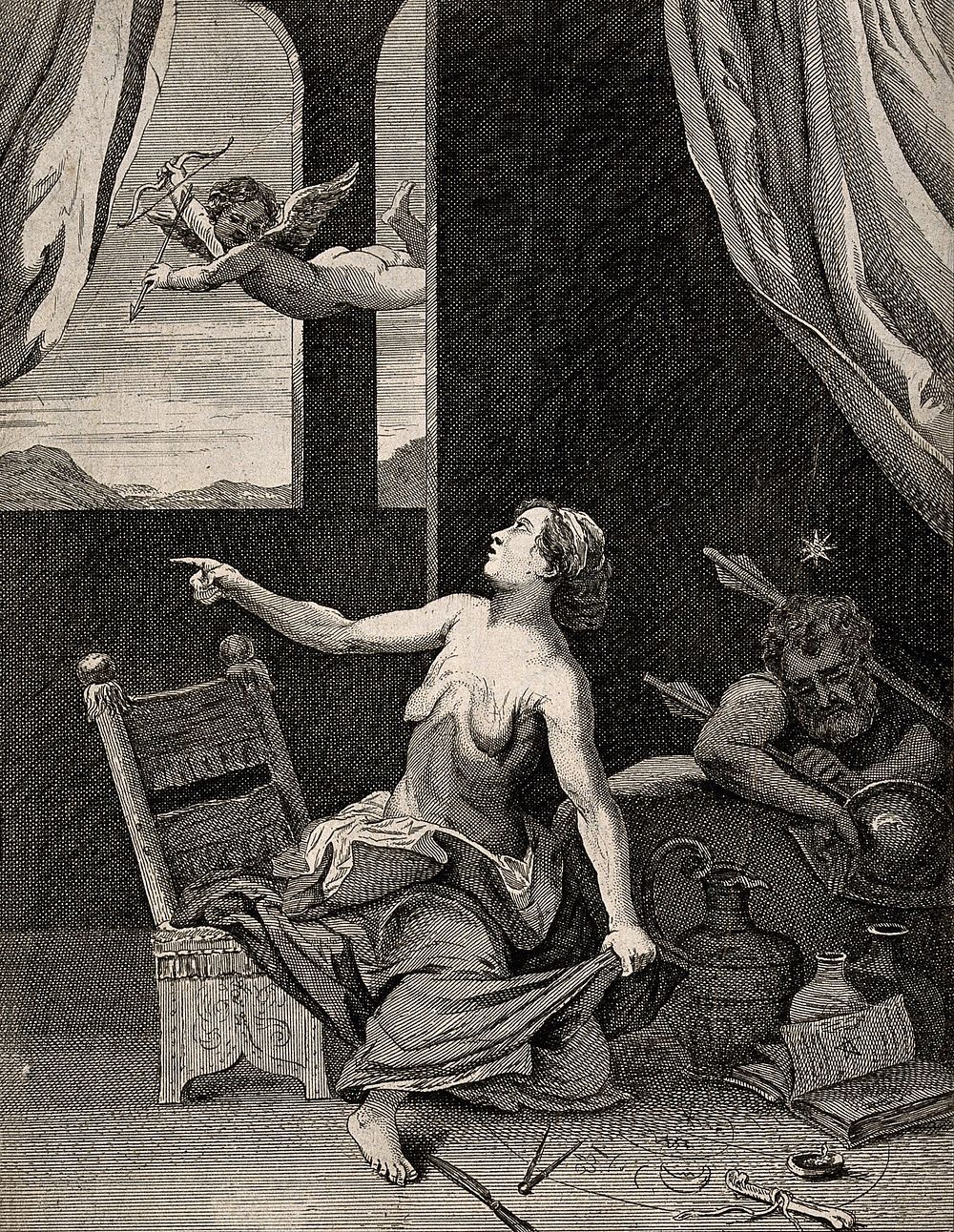 witch points Cupid above, Mars | Free Photo Illustration - rawpixel