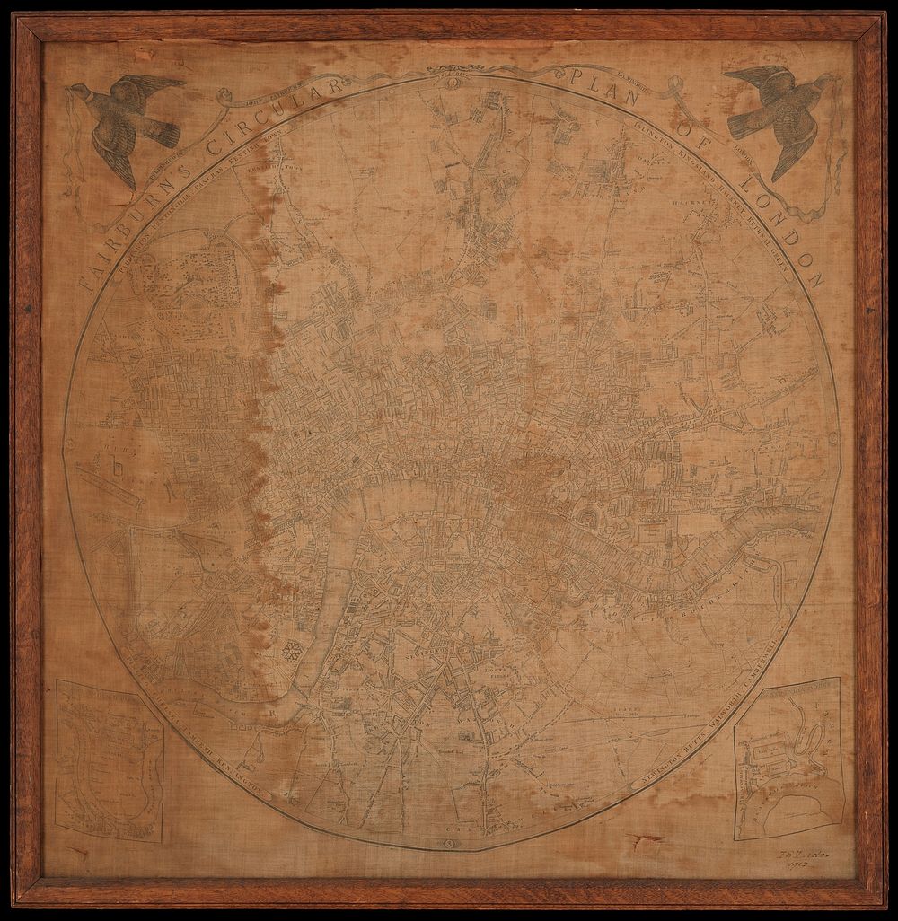 Handkerchief printed map London. Engraving, | Free Photo Illustration ...