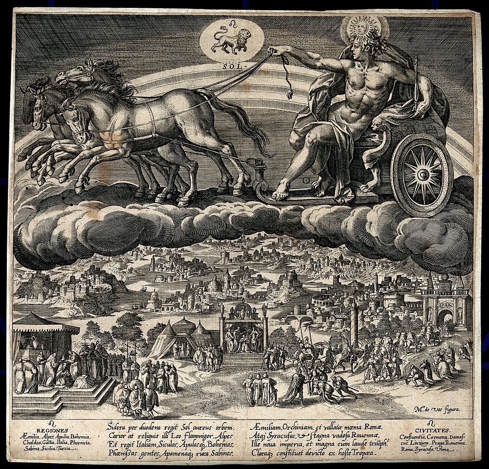 Apollo riding chariot Sun heavens. | Free Photo Illustration - rawpixel