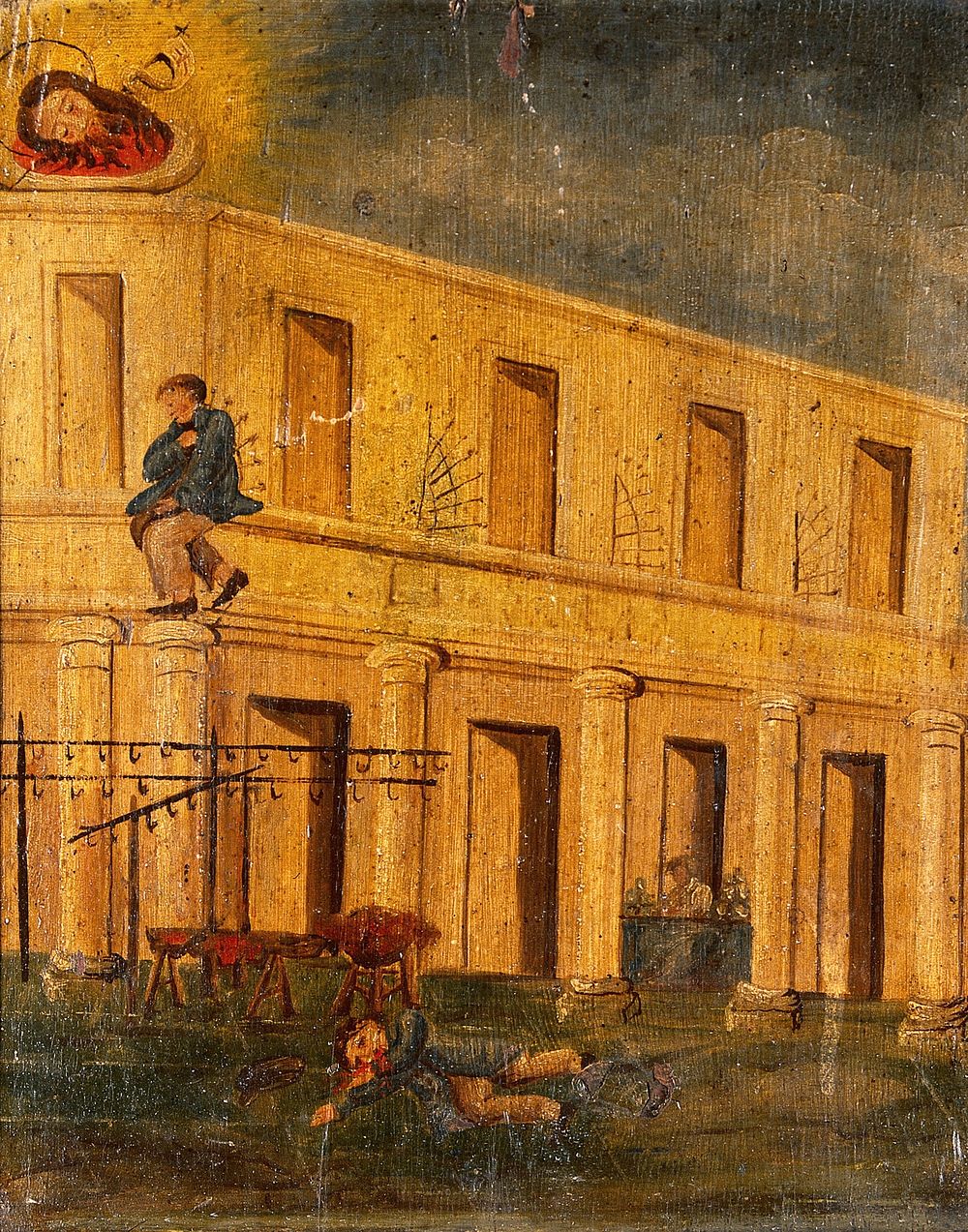 boy falling building. Oil painting | Free Photo Illustration - rawpixel