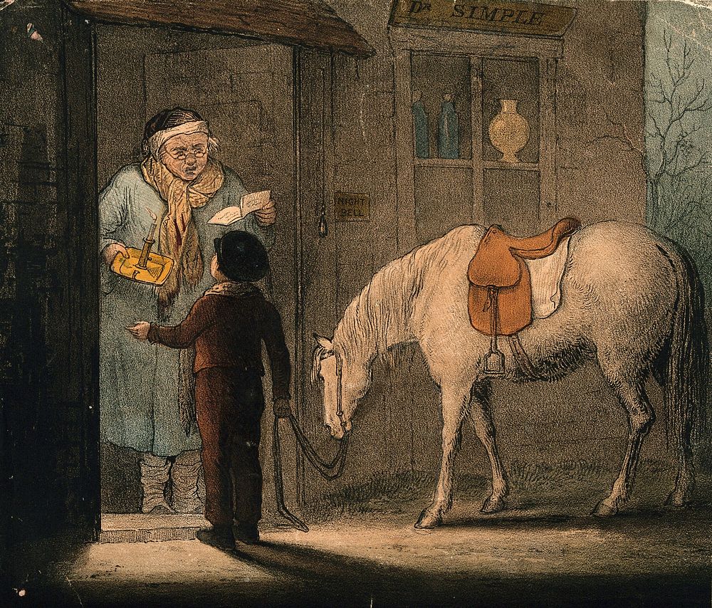 boy horseback giving prescription doctor | Free Photo Illustration ...