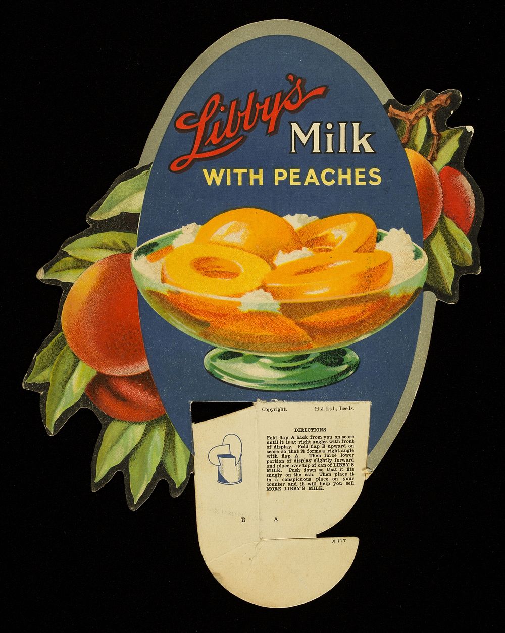 Libby's milk peaches / H.J | Free Photo Illustration - rawpixel