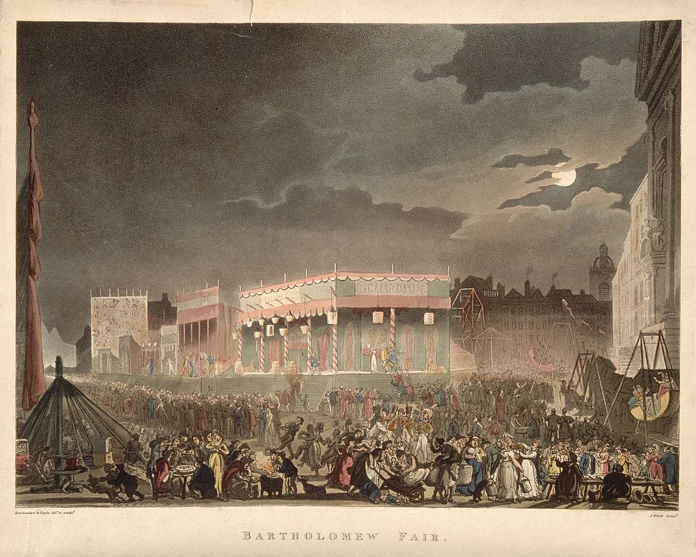 Bartholomew Fair, London: scene night-time | Free Photo Illustration ...