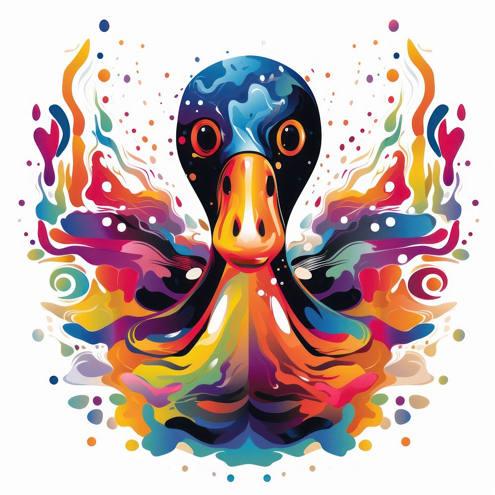 Duck art abstract painting. | Free Photo Illustration - rawpixel