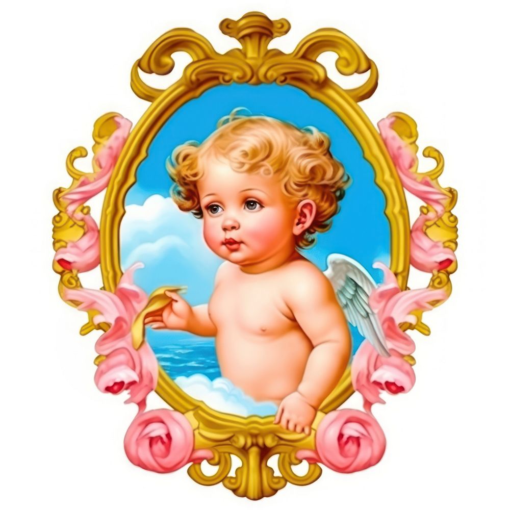 Cherub printable sticker portrait angel | Free Photo Illustration ...
