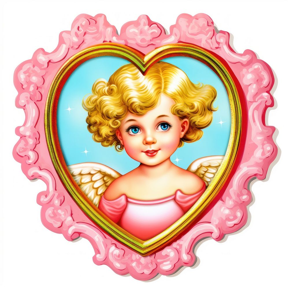 Angel printable sticker heart cute | Free Photo Illustration - rawpixel