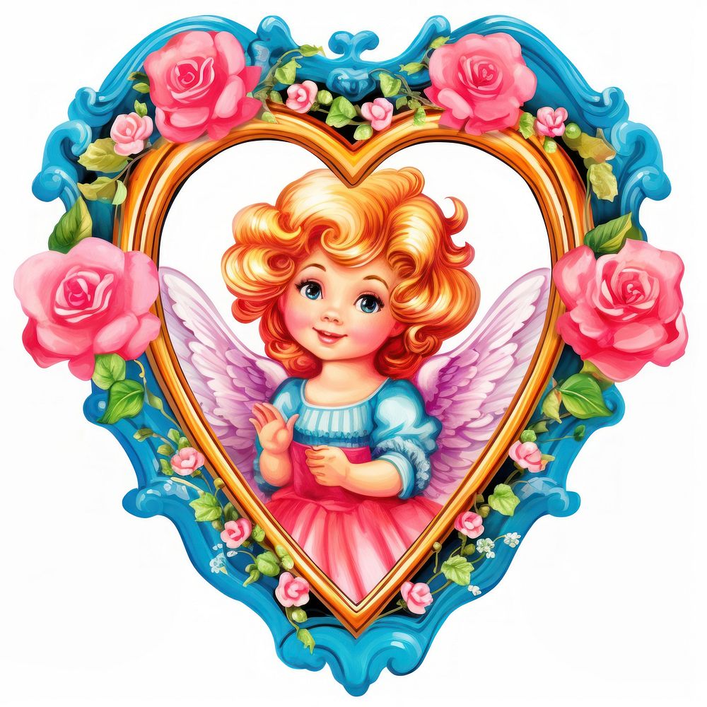 Angel printable sticker heart cute | Premium Photo Illustration - rawpixel