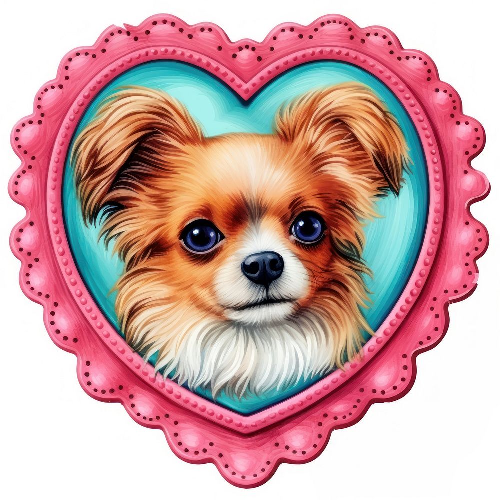 Dog printable sticker papillon mammal | Free Photo Illustration - rawpixel
