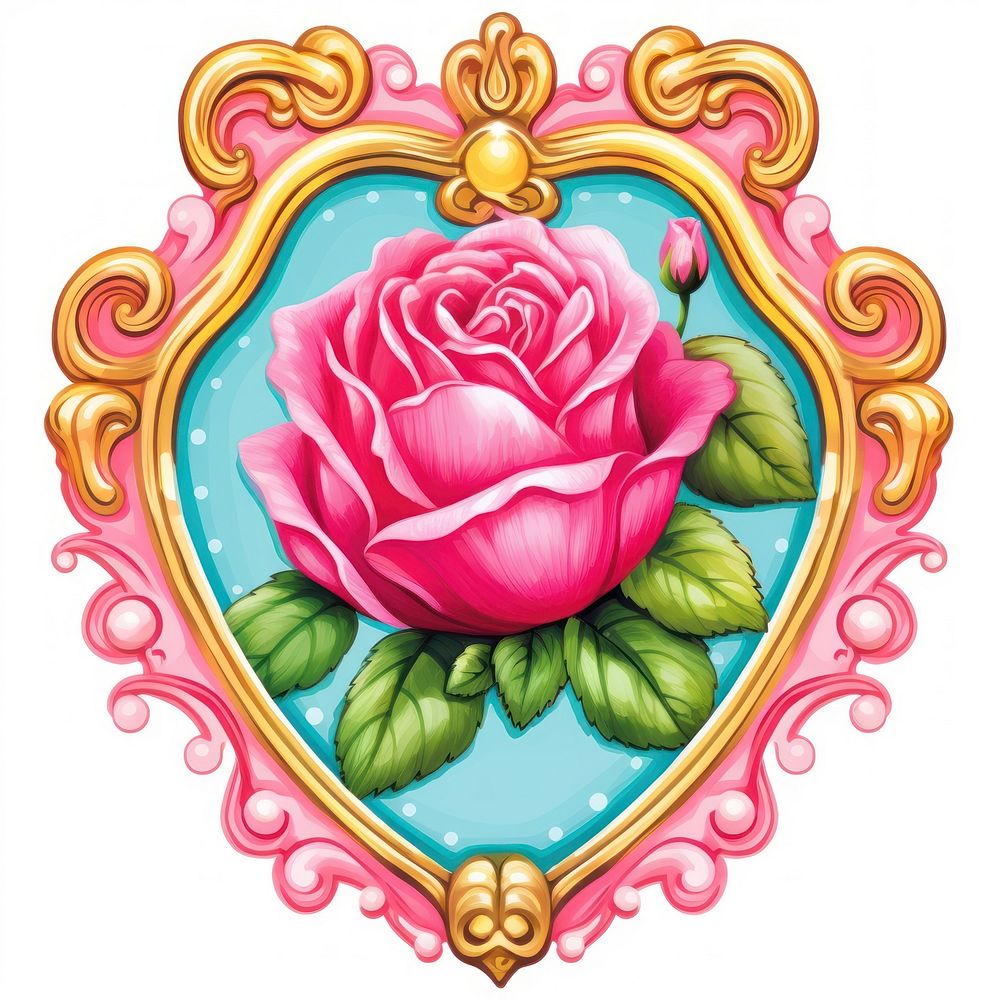 Pink rose printable sticker pattern | Premium Photo Illustration - rawpixel