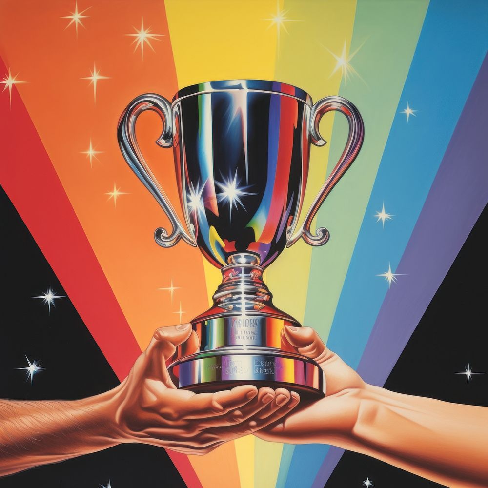 Hand holding trophy art achievement | Premium Photo Illustration - rawpixel