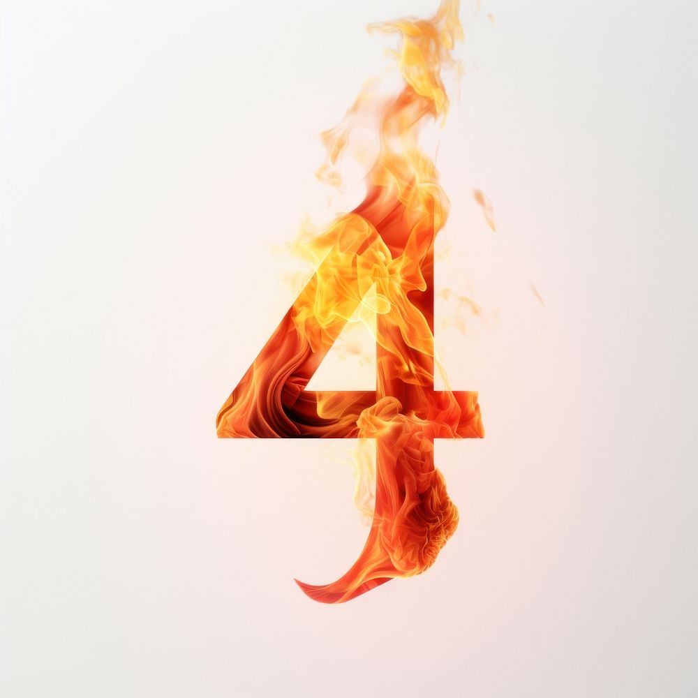 Burning number 4 fire burning | Premium Photo Illustration - rawpixel