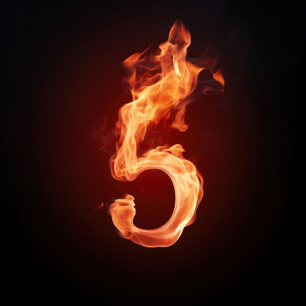 Burning number 5 fire burning | Free Photo Illustration - rawpixel