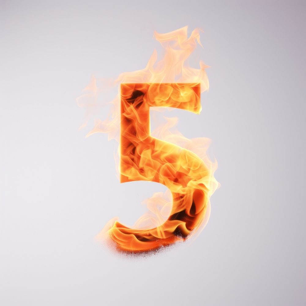 Burning number 5 fire burning | Premium Photo Illustration - rawpixel
