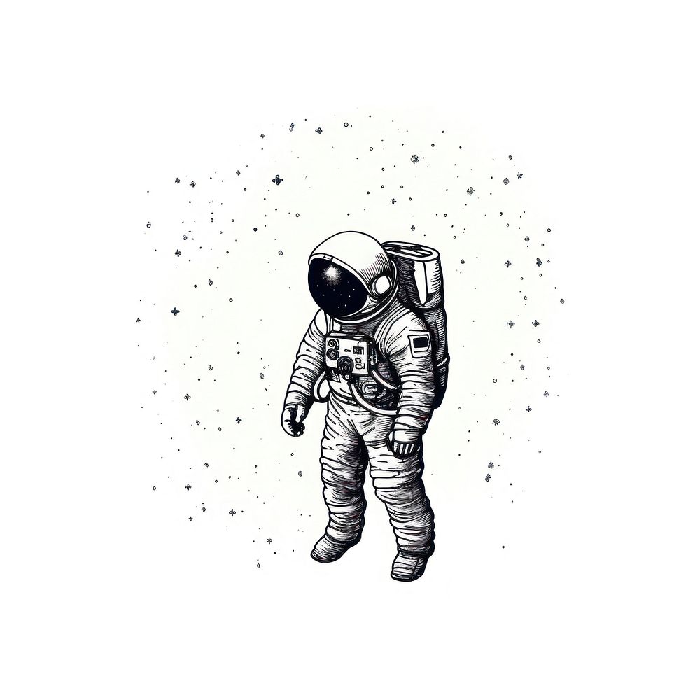 Astronaut celestial drawing astronomy sketch. | Premium Photo ...