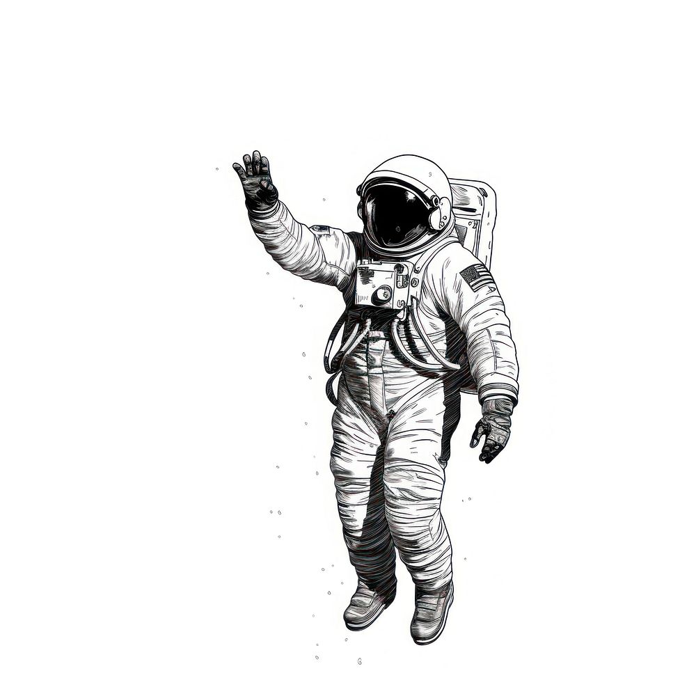 Astronaut celestial drawing sketch adult. | Premium Photo Illustration ...
