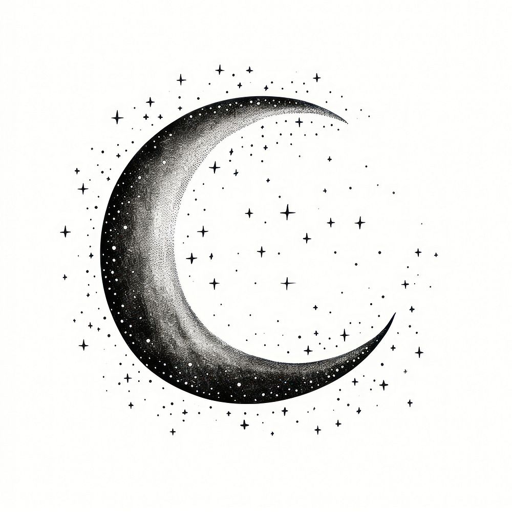 Moon celestial astronomy drawing night. | Premium Photo Illustration ...