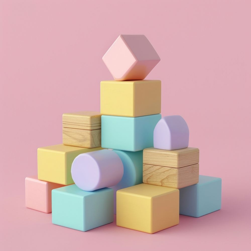 Wooden block toy box celebration | Free Photo Illustration - rawpixel