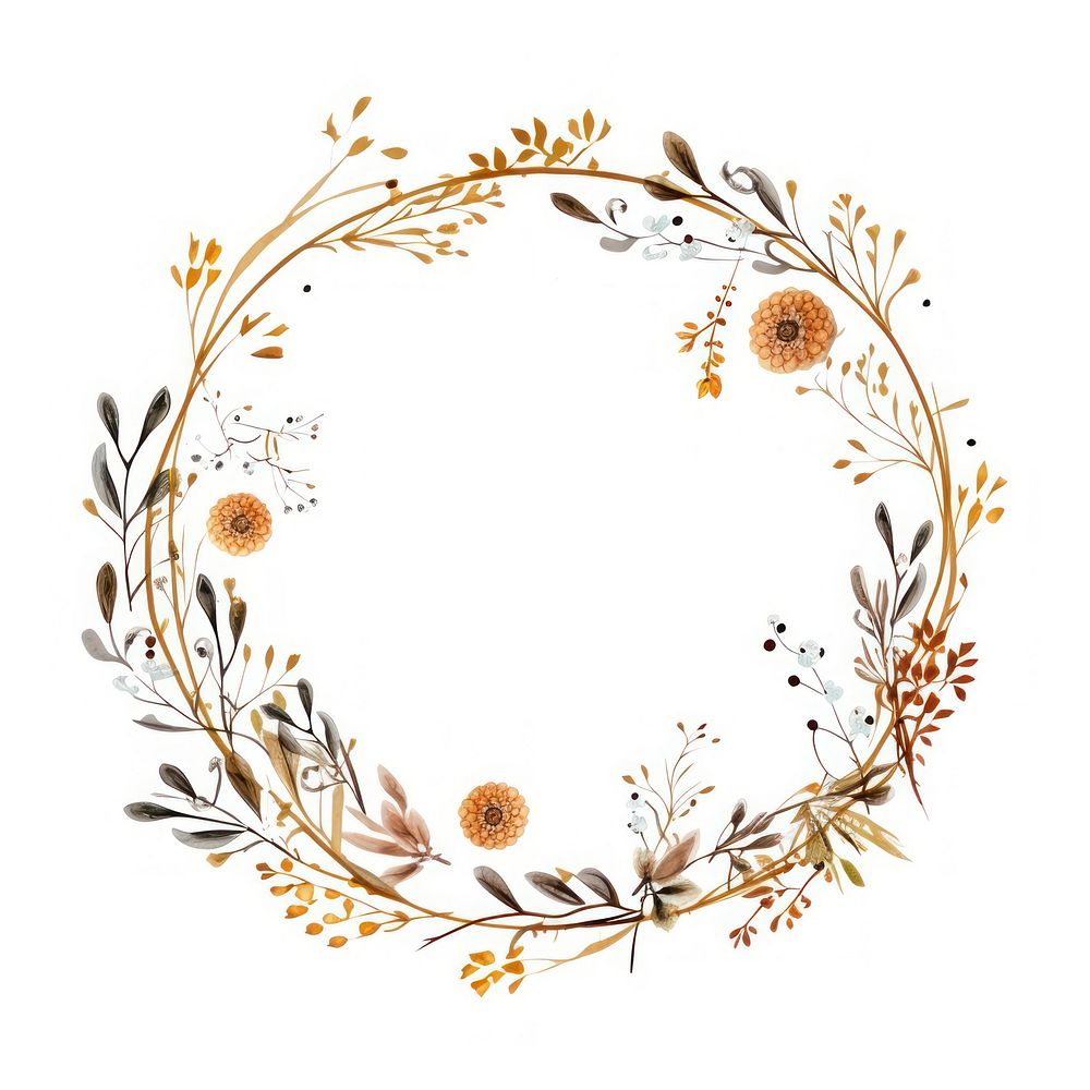 Gold pion wildflower frame pattern | Free Photo Illustration - rawpixel