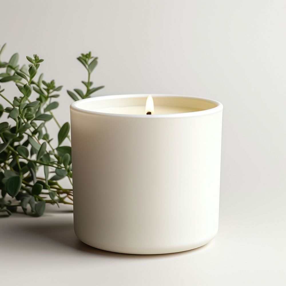 white ceramic candle 3 wick | Free Photo - rawpixel