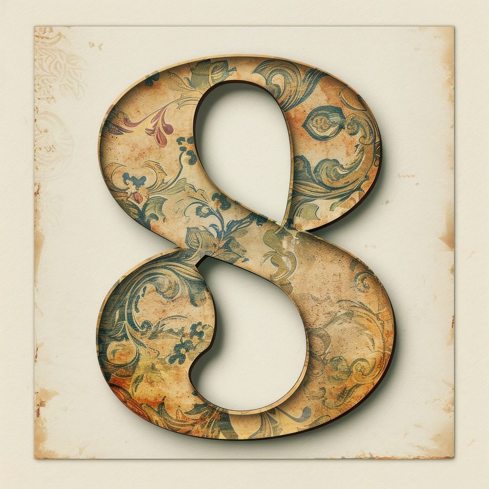 Vintage Alphabet Number 8 number | Free Photo Illustration - rawpixel