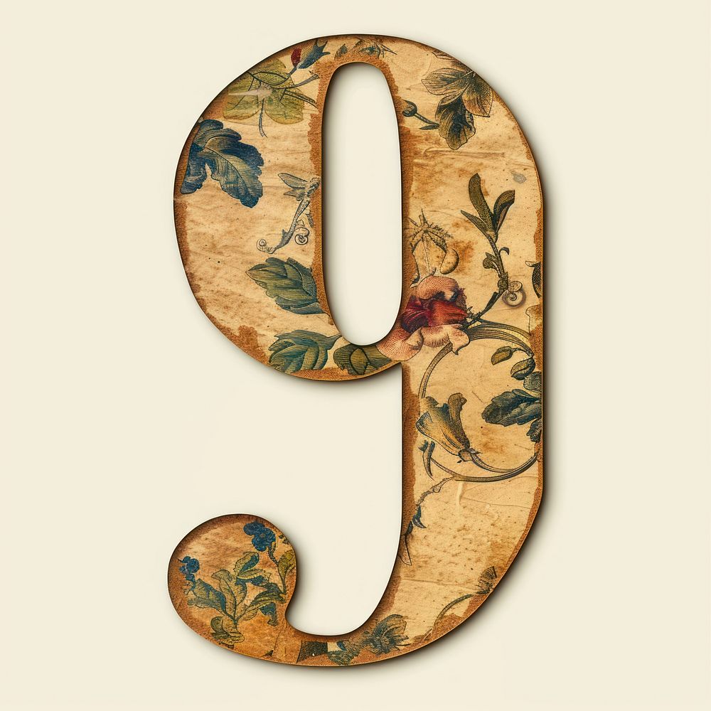Vintage Alphabet Number 9 number | Free Photo Illustration - rawpixel