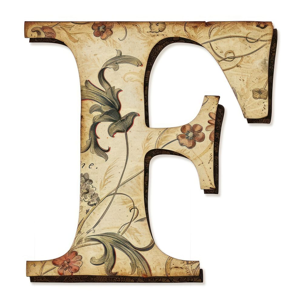 Vintage Alphabet F art text | Premium Photo Illustration - rawpixel