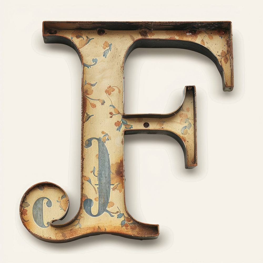 Vintage Alphabet F text old | Free Photo Illustration - rawpixel