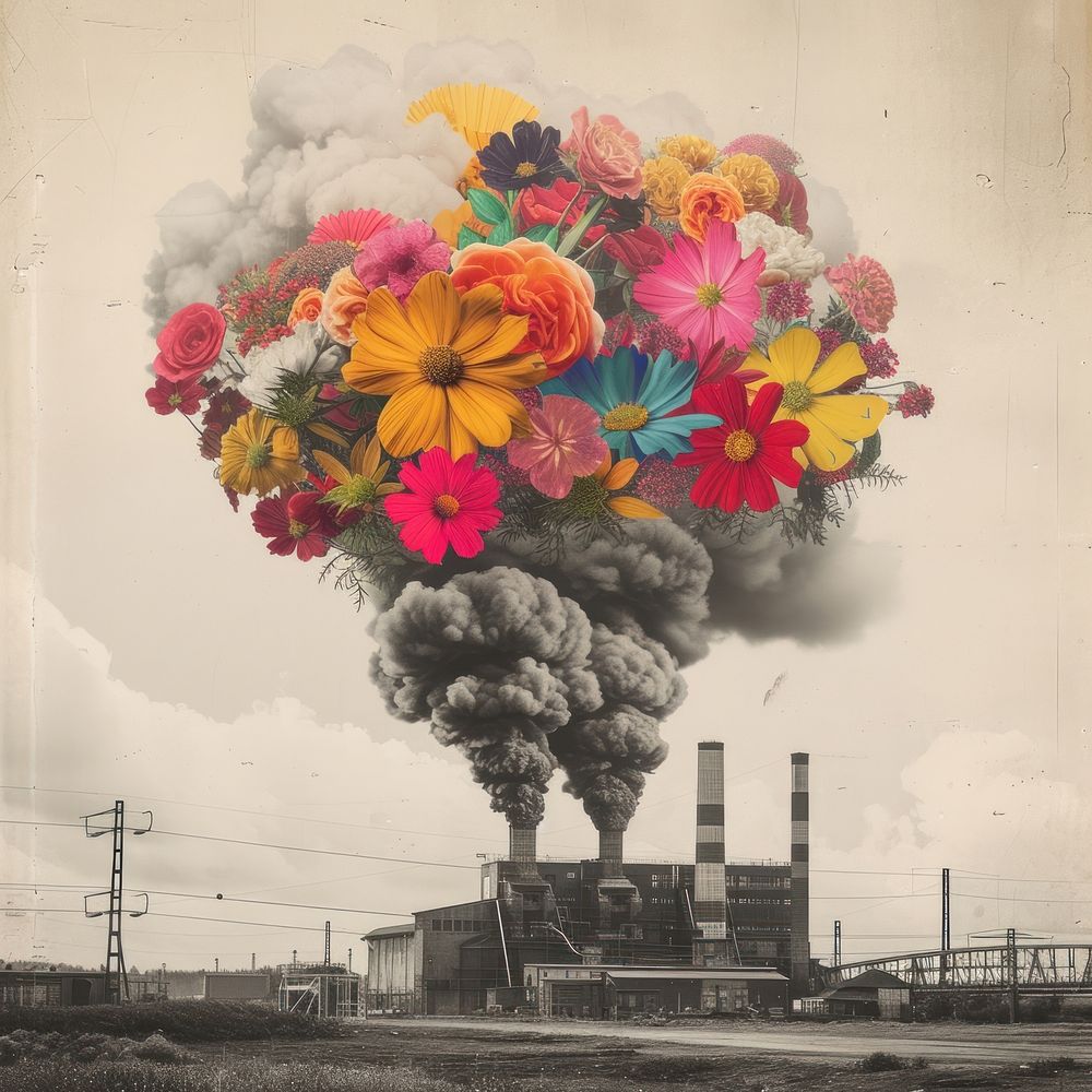Paper collage factory flower plant | Premium Photo Illustration - rawpixel