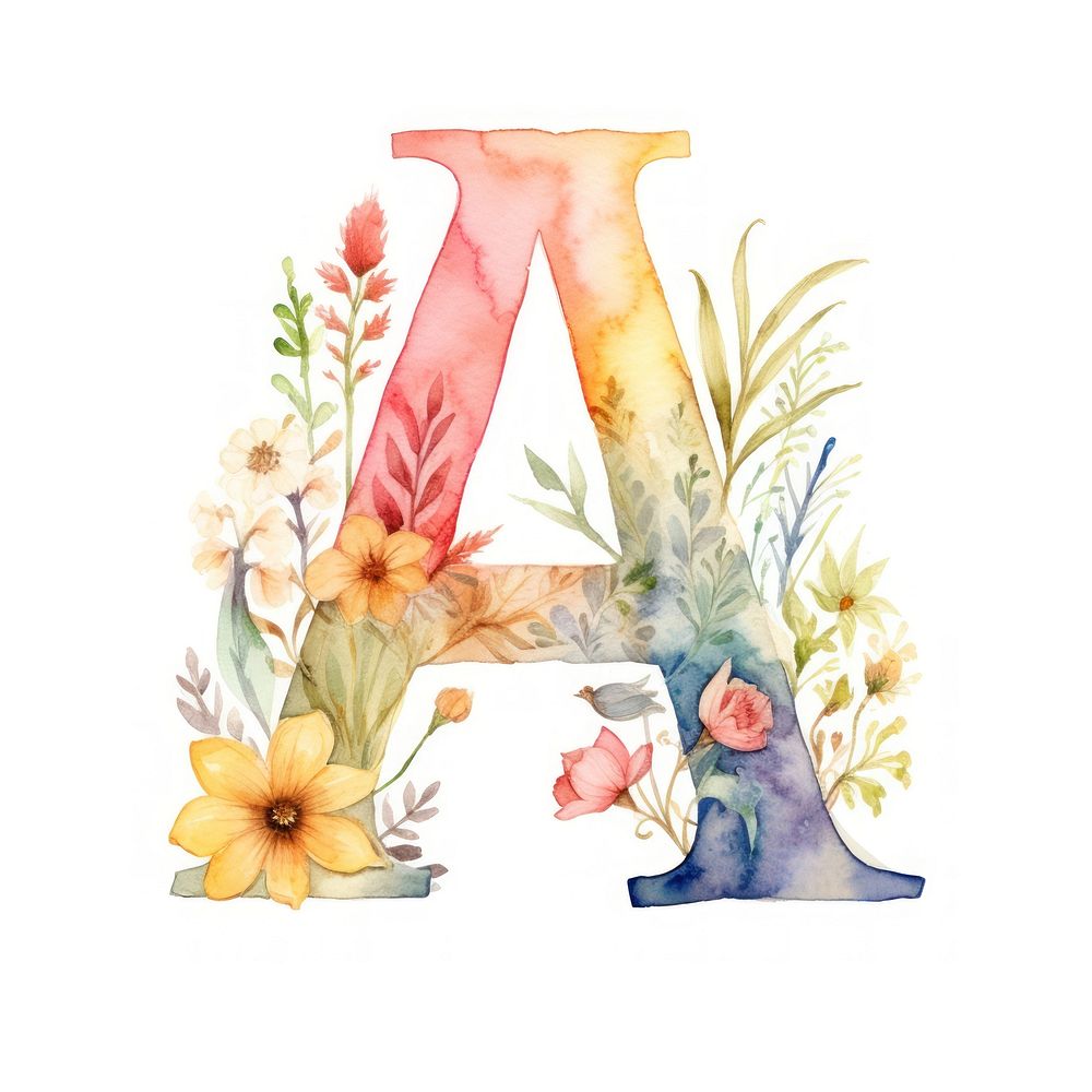 Floral alphabet flower text number. | Premium Photo Illustration - rawpixel