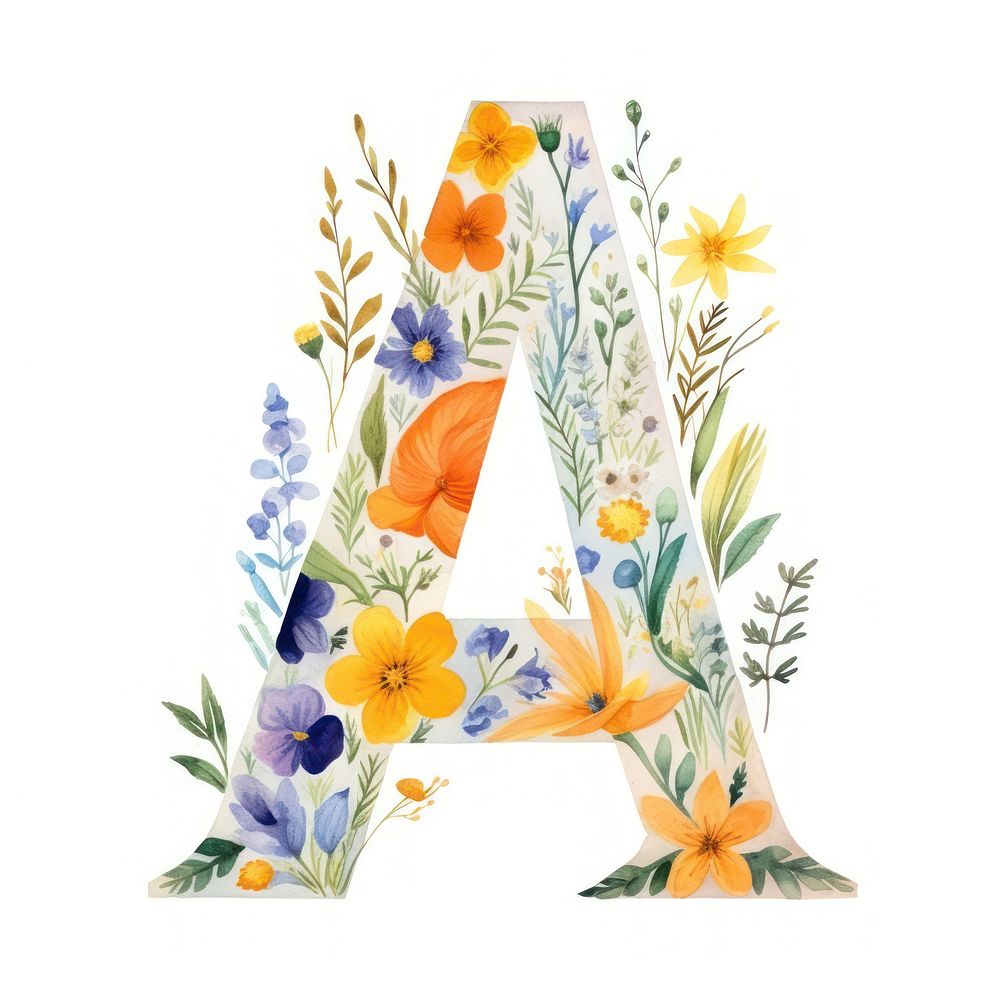 Floral alphabet flower plant text. | Premium Photo Illustration - rawpixel