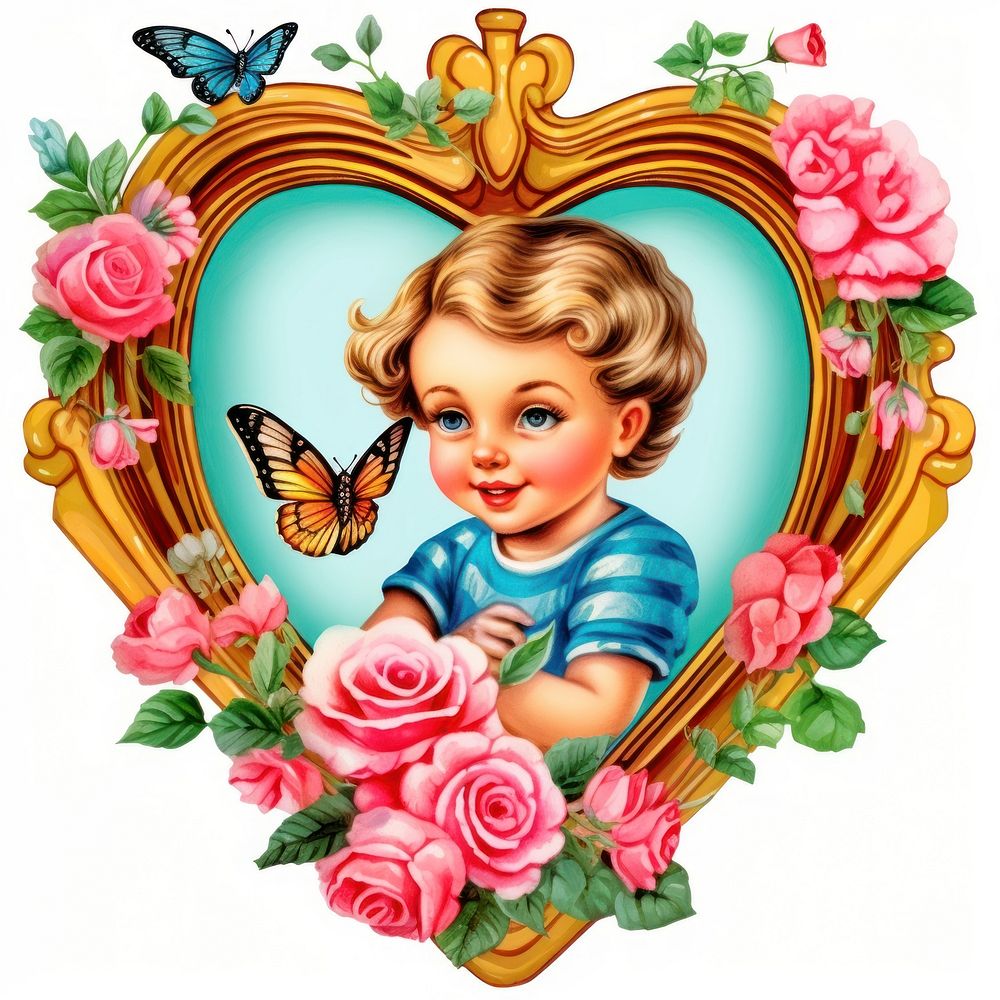 Boy printable sticker portrait pattern | Premium Photo Illustration ...