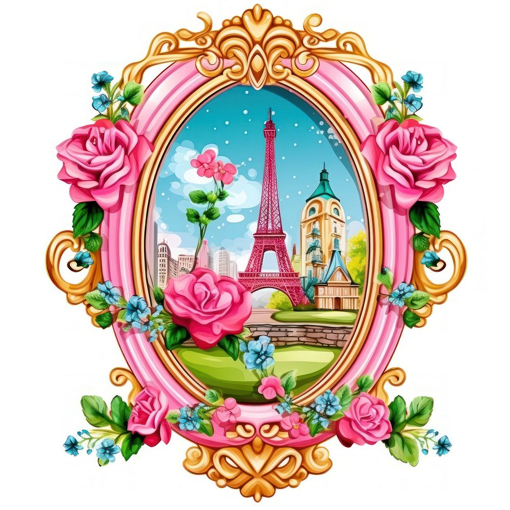 Paris city printable sticker pattern | Premium Photo Illustration ...