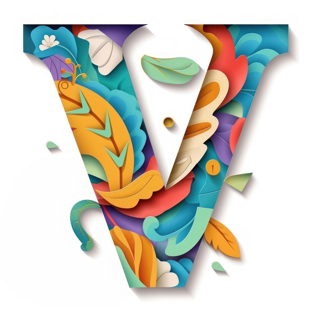 Letter V art paper font. | Premium Photo Illustration - rawpixel