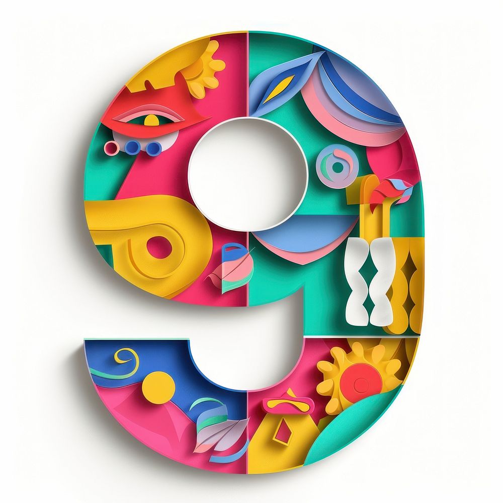 Number 9 alphabet shape font. | Premium Photo Illustration - rawpixel