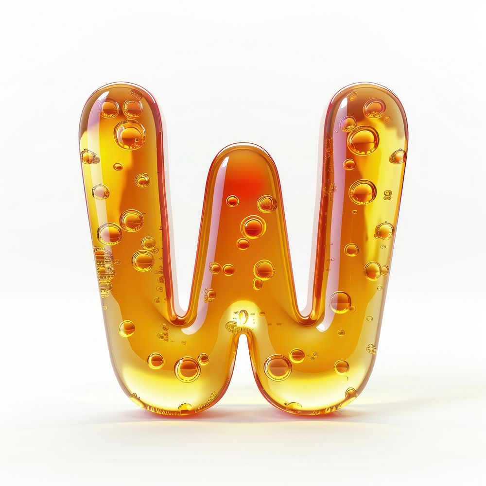 Letter W yellow bubble honey. | Free Photo Illustration - rawpixel