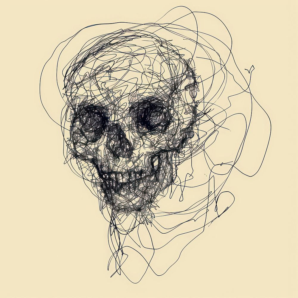 Skull drawing sketch art. | Premium Photo Illustration - rawpixel