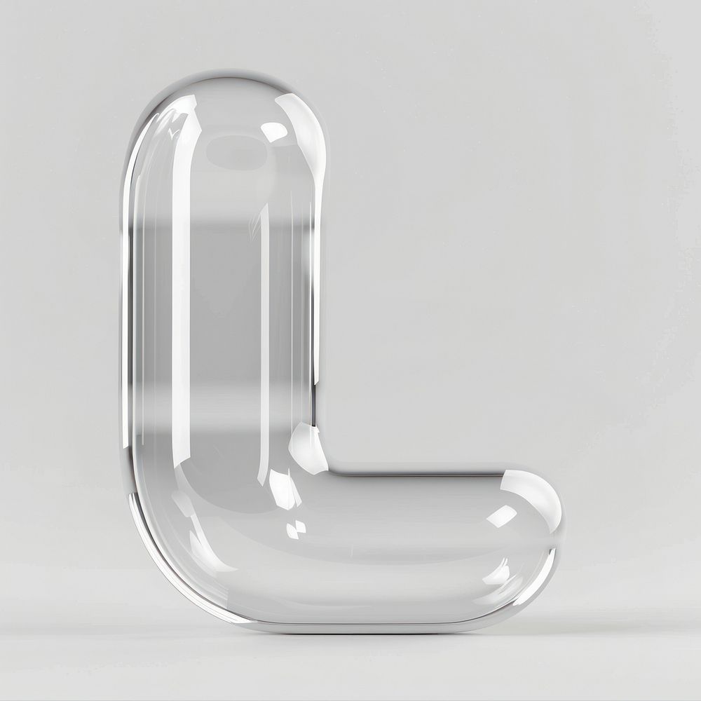 Letter L glass furniture platinum. | Premium Photo Illustration - rawpixel