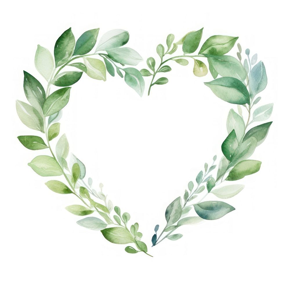 Heart and leaf frame watercolor | Premium Photo Illustration - rawpixel